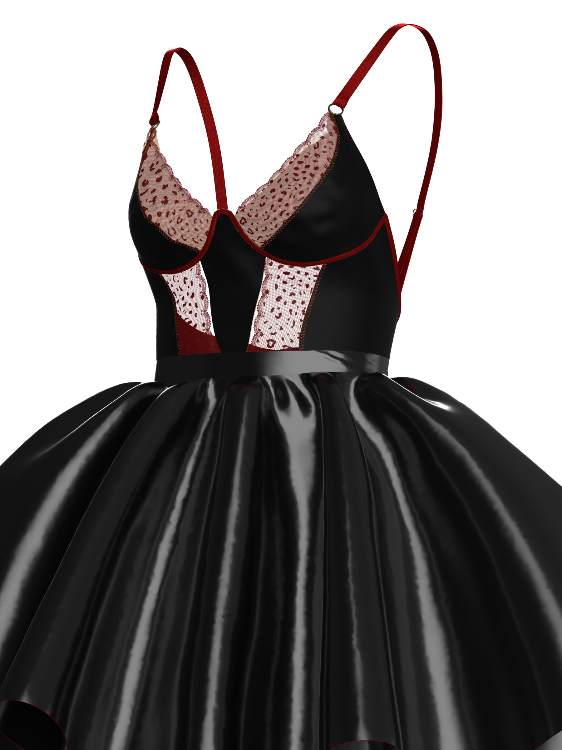 ArtStation - 3D WOMAN BLACK LACE DRESS | Resources