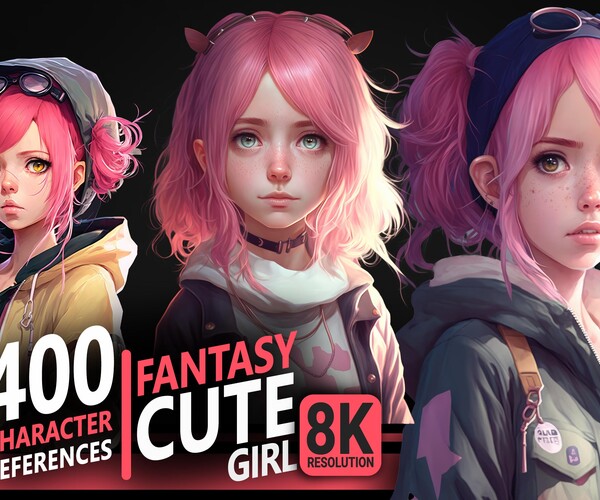 ArtStation - 400 Fantasy Cute Girl - Character References | 8K ...