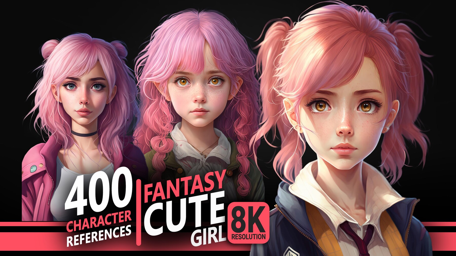 ArtStation - 400 Fantasy Cute Girl - Character References | 8K ...