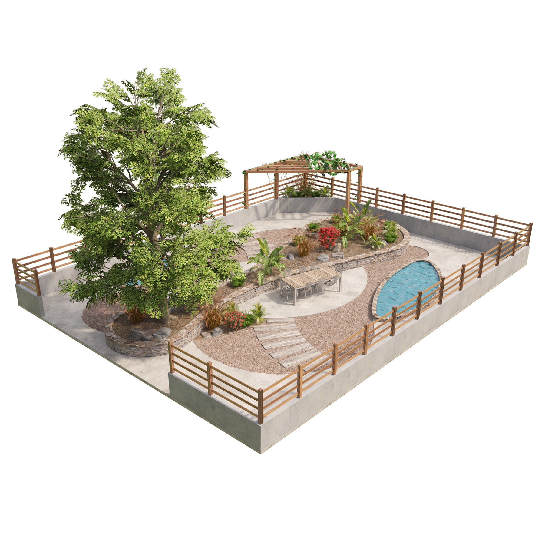 ArtStation - Classic garden landscape 3d model | Resources