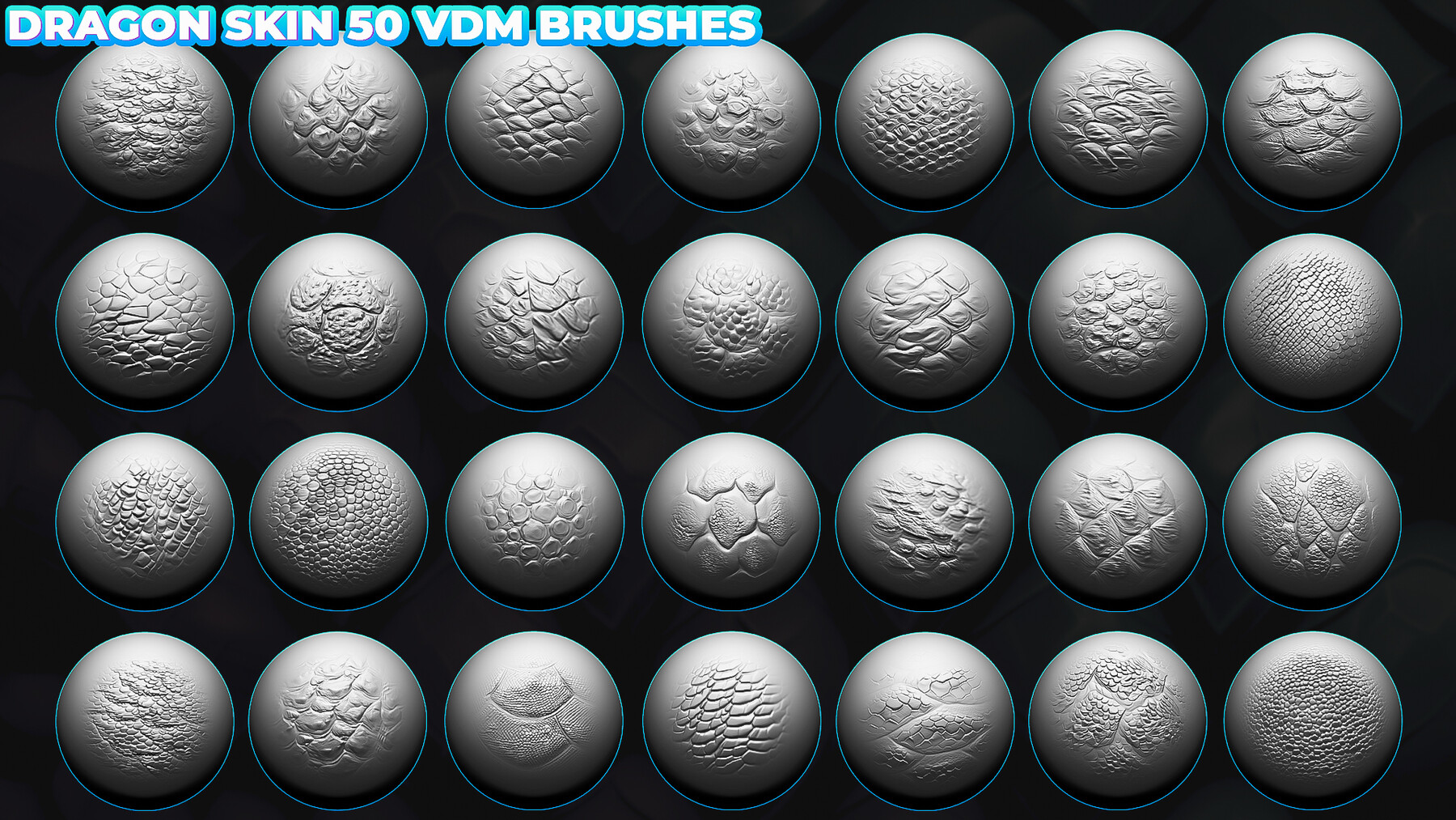 ArtStation - Dragon Skin 50 VDM Brushes for ZBrush. 400+ Dragon Skin ...