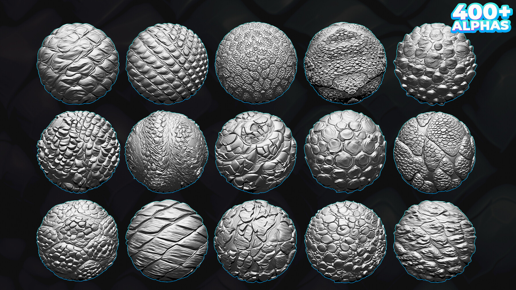 ArtStation - Dragon Skin 50 VDM Brushes for ZBrush. 400+ Dragon Skin ...