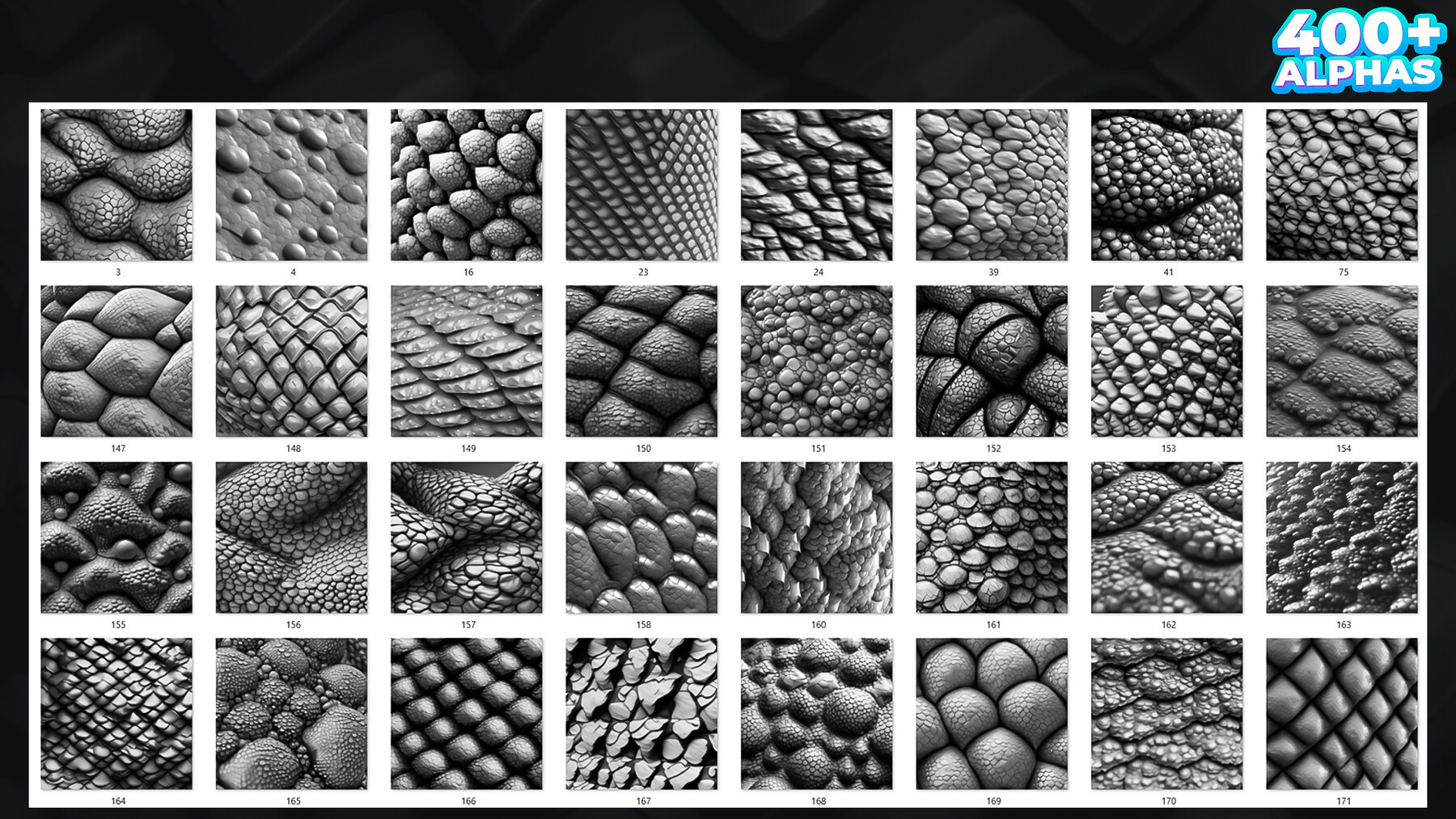 ArtStation - Dragon Skin 50 VDM Brushes for ZBrush. 400+ Dragon Skin ...