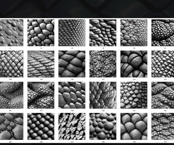 ArtStation - Dragon Skin 50 VDM Brushes for ZBrush. 400+ Dragon Skin ...