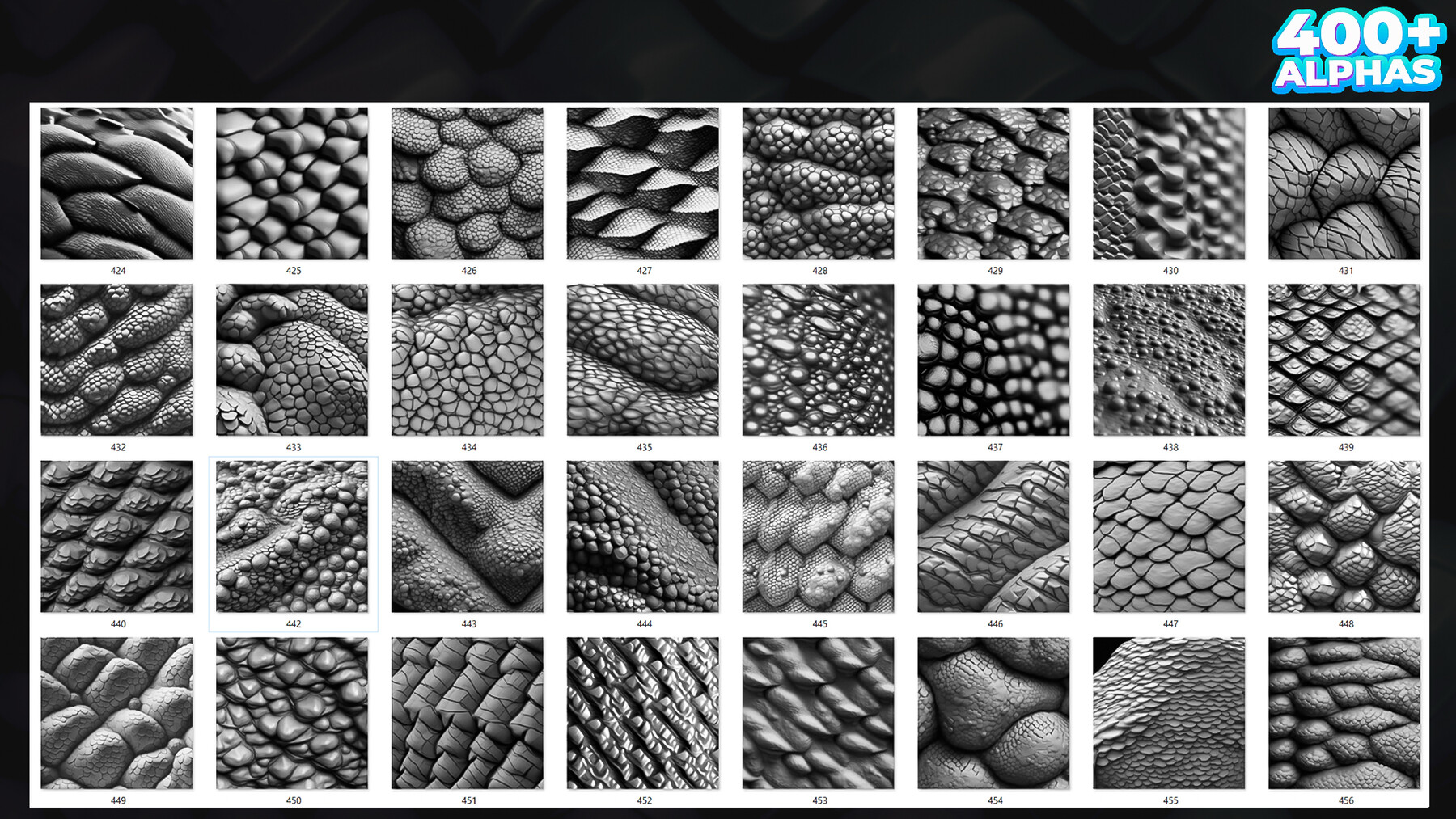 ArtStation - Dragon Skin 50 VDM Brushes for ZBrush. 400+ Dragon Skin ...