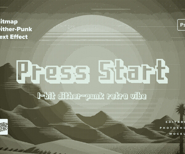 ArtStation - Bitmap Dither Text Effect Set | Artworks