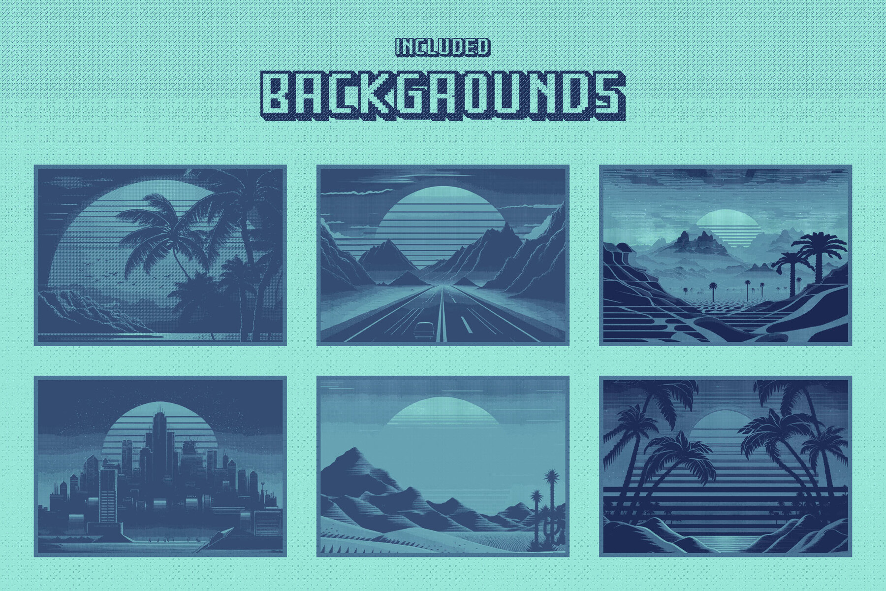 ArtStation - Bitmap Dither Text Effect Set | Artworks