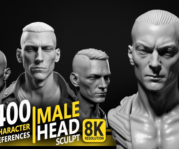ArtStation - 400 Male Head Sculpt - VOL 02 - Character References | 8K ...