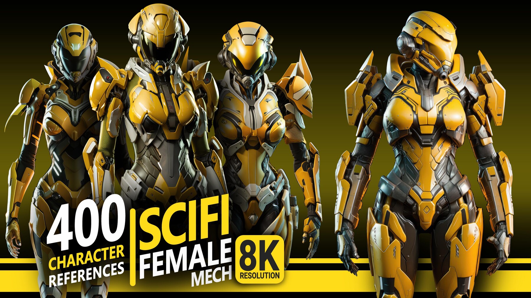 ArtStation - 400 Scifi Female Mech - Character References | 8K ...
