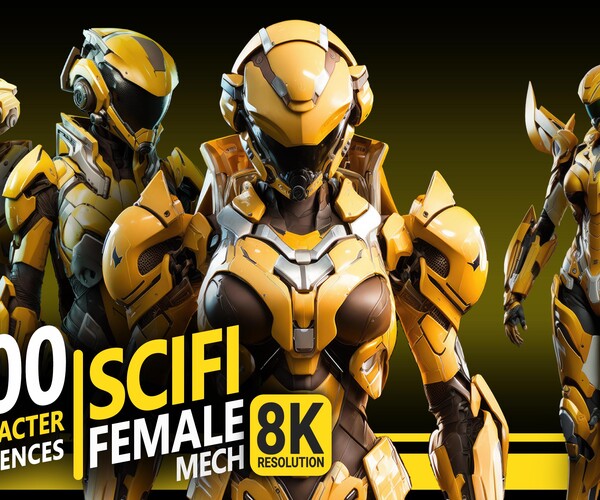 ArtStation - 400 Scifi Female Mech - Character References | 8K ...
