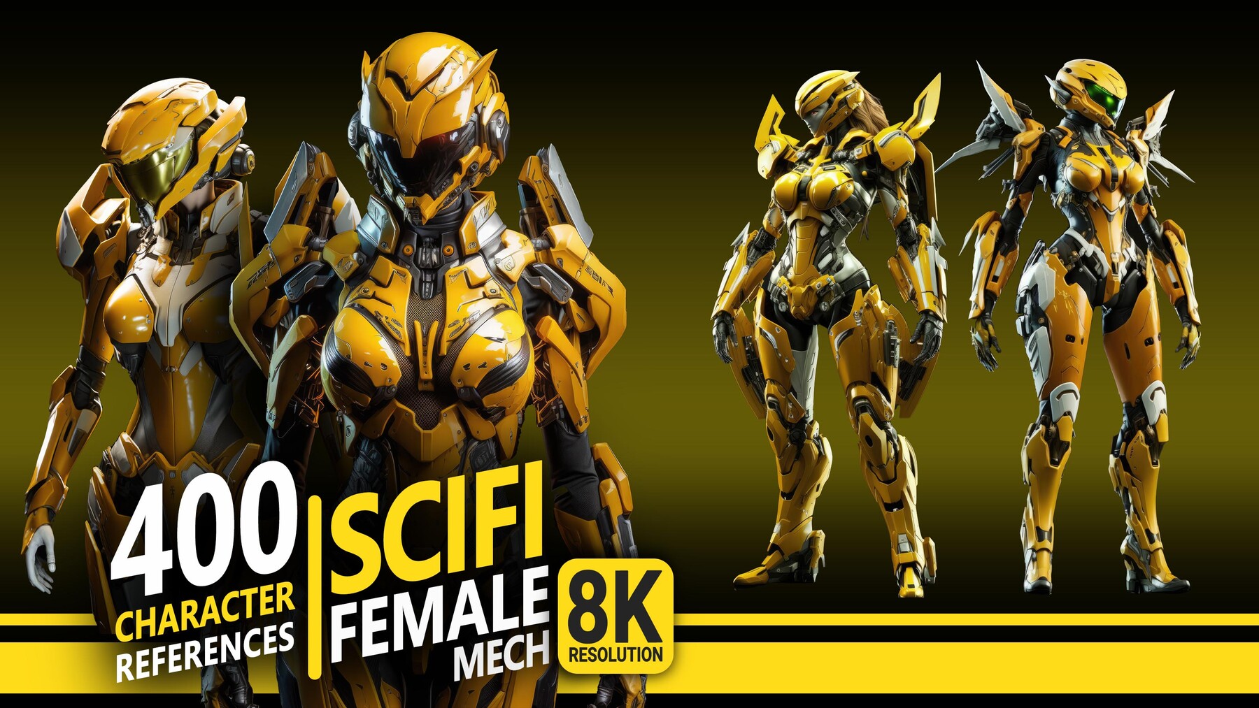 ArtStation - 400 Scifi Female Mech - Character References | 8K ...