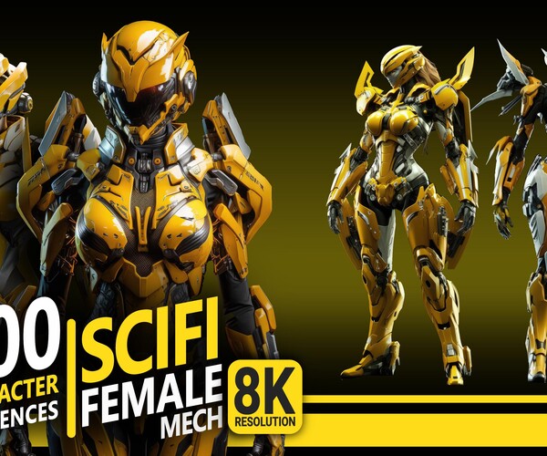 ArtStation - 400 Scifi Female Mech - Character References | 8K ...