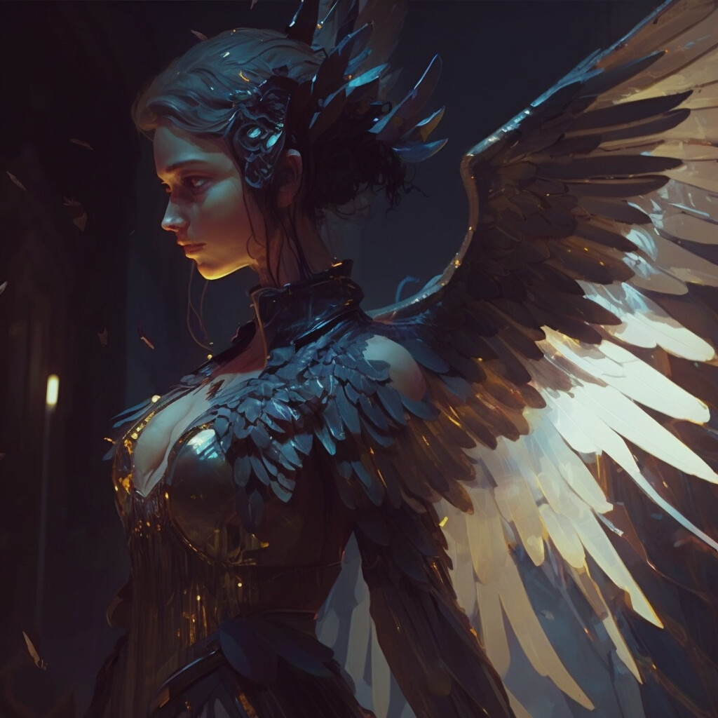 ArtStation - Dark Angelic Daemoness: A Digital Painting of a Winged ...