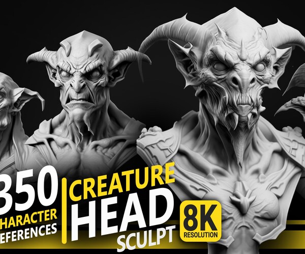 ArtStation - 350 Creature Head Sculpt - Character References | 8K ...