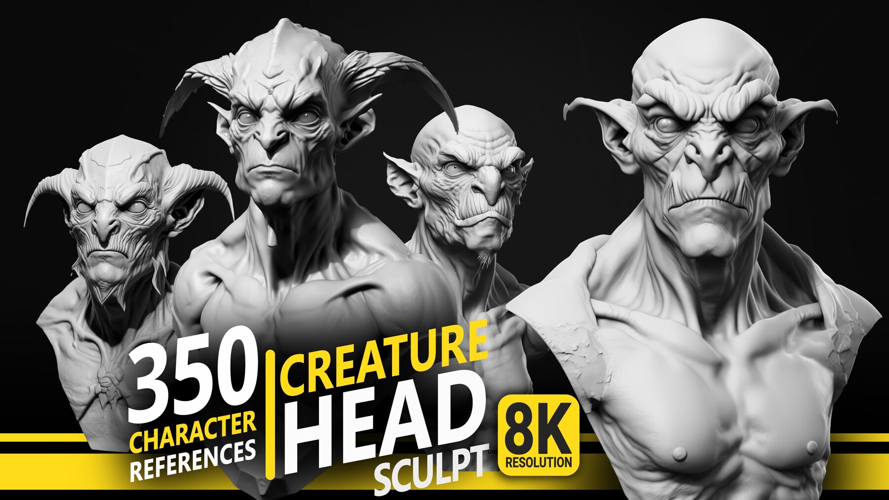 ArtStation - 350 Creature Head Sculpt - Character References | 8K ...