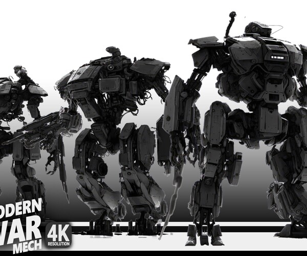 ArtStation - 350 Modern War Mech - Character References | 4K Resolution ...