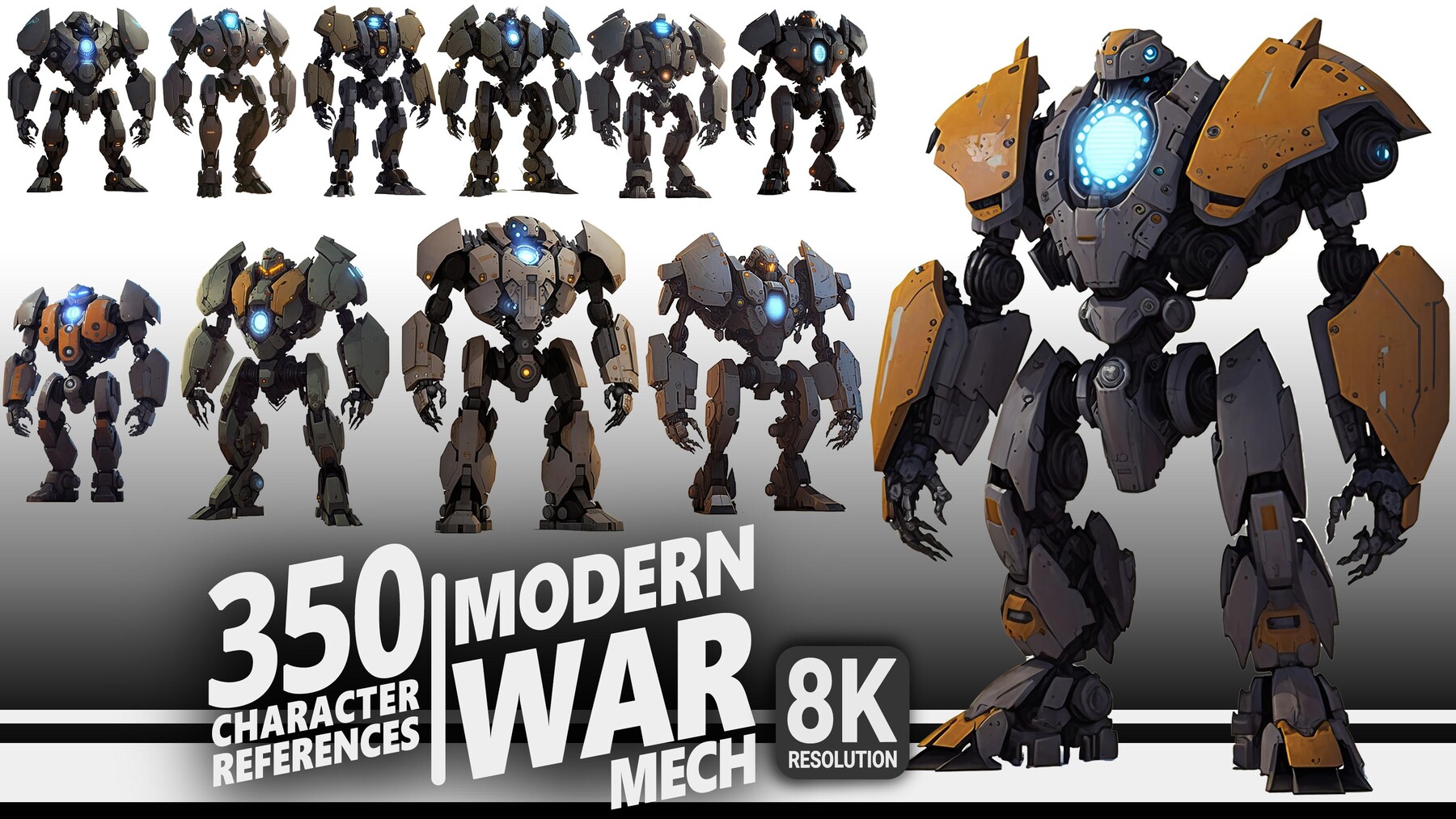 ArtStation - 350 Modern War Mech - VOL 02 - Character References | 8K ...