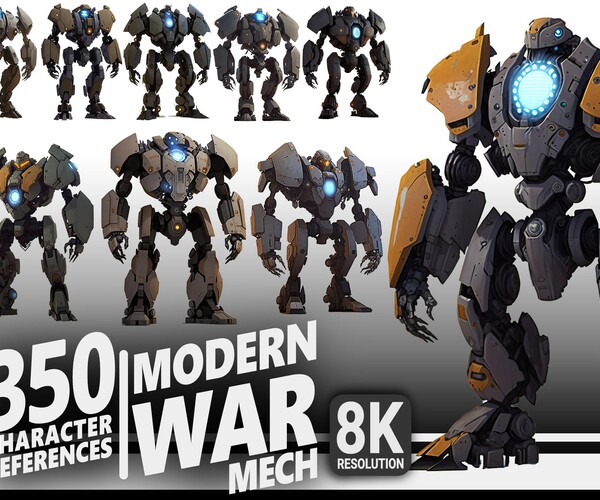 ArtStation - 350 Modern War Mech - VOL 02 - Character References | 8K ...