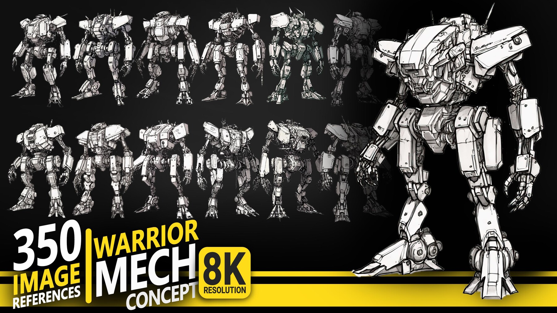 ArtStation - 350 Warrioir Mech Concept - Character References | 8K ...
