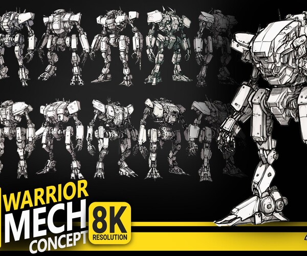ArtStation - 350 Warrioir Mech Concept - Character References | 8K ...