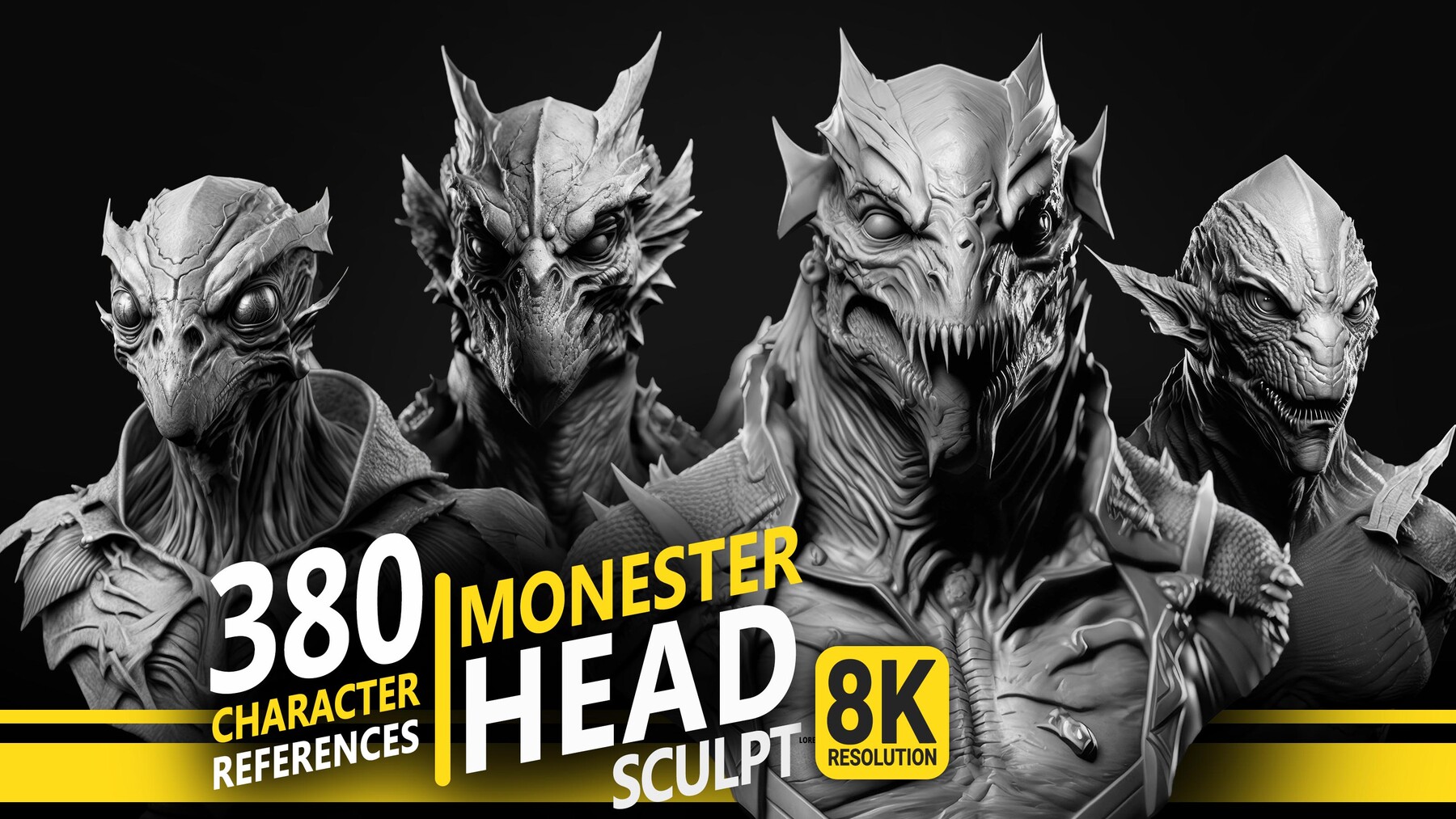 ArtStation - 380 Monester Head Sculpt - Character References | 8K ...