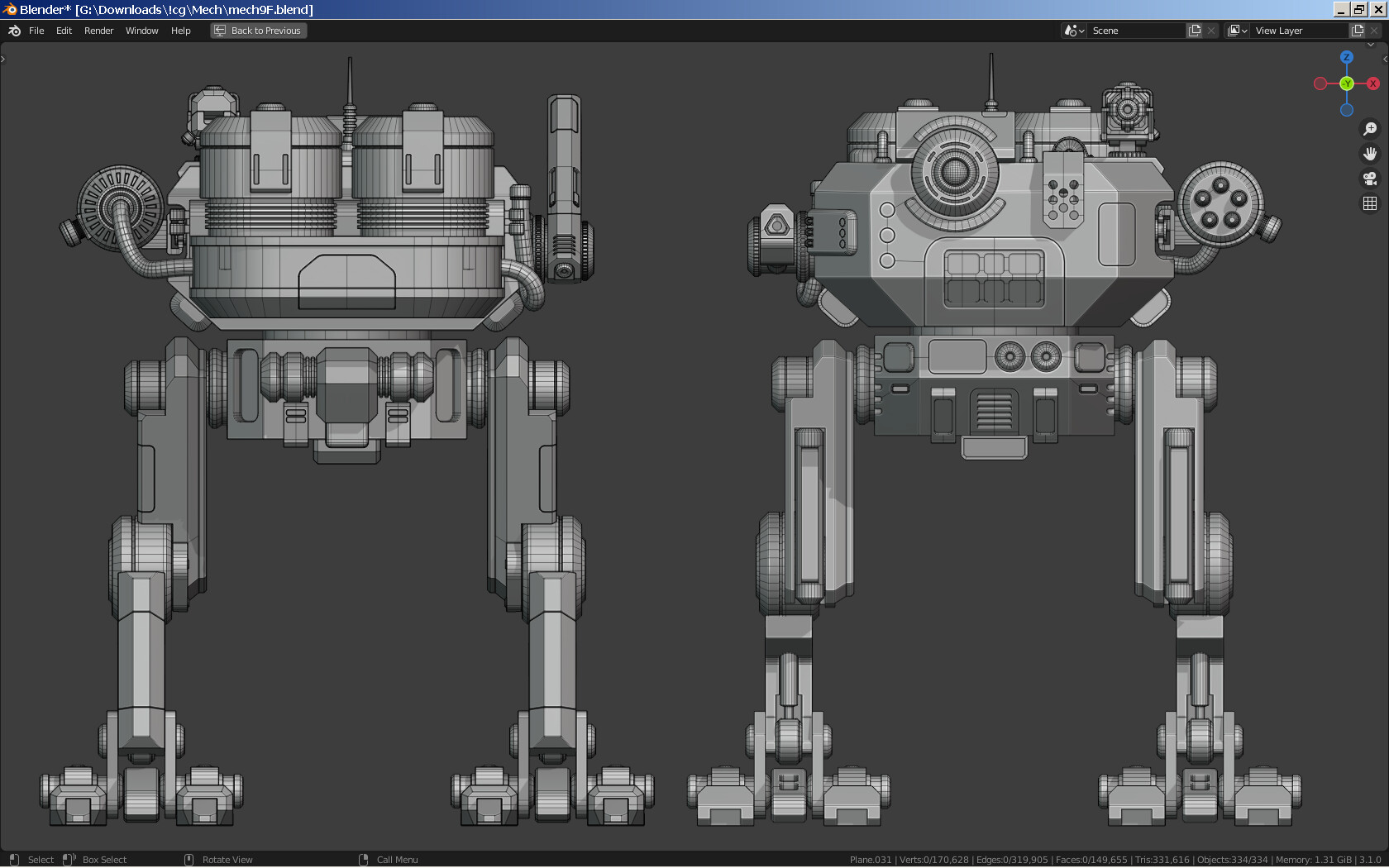 ArtStation - Sci-Fi Mech (with FK rig) | Resources