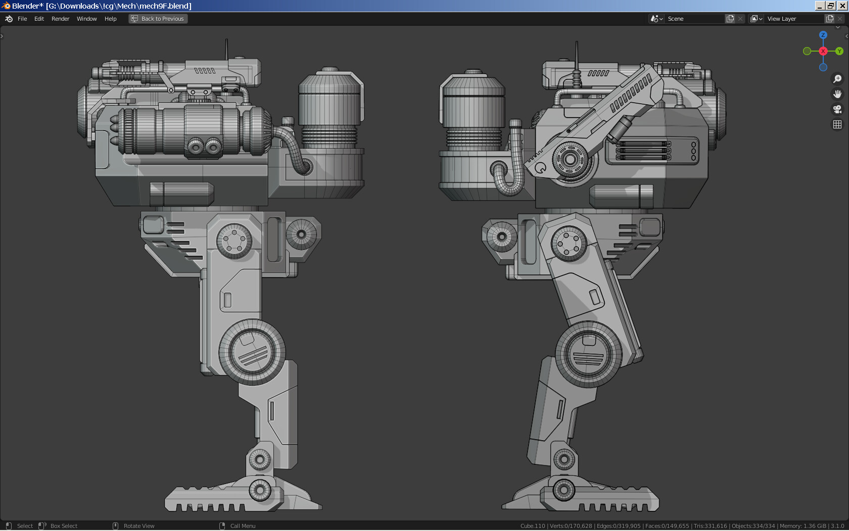 ArtStation - Sci-Fi Mech (with FK rig) | Resources
