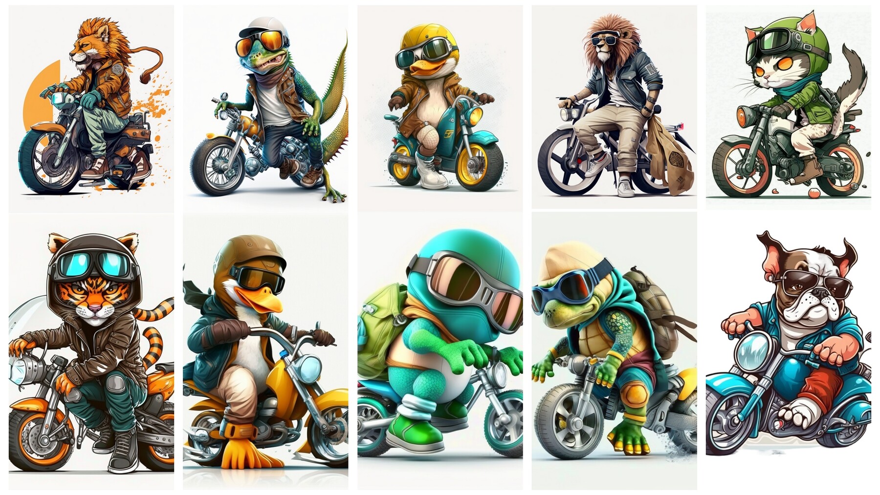 ArtStation - 100 Animal Bikers | Artworks