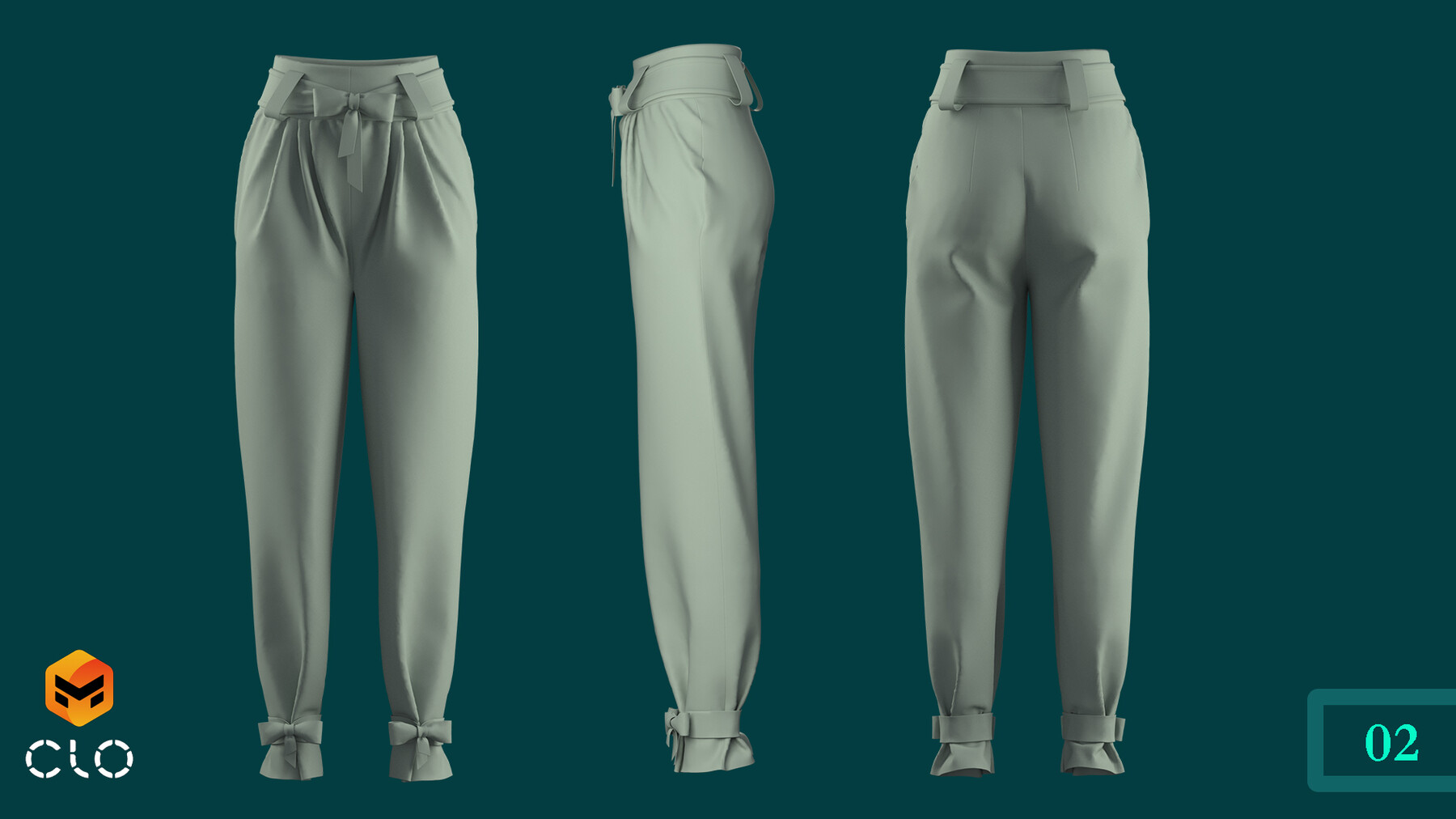 ArtStation - WOMEN'S PANT PACK . CLO3D, MD projects + OBJ + FBX | Game Assets
