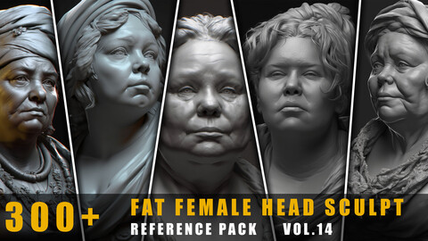 ArtStation - 300+ Fat Female Head Sculpt - References Pack Vol.14 ...