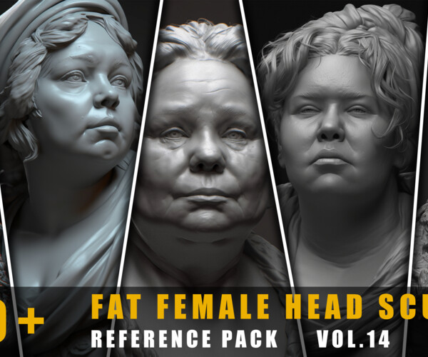 ArtStation - 300+ Fat Female Head Sculpt - References Pack Vol.14 ...