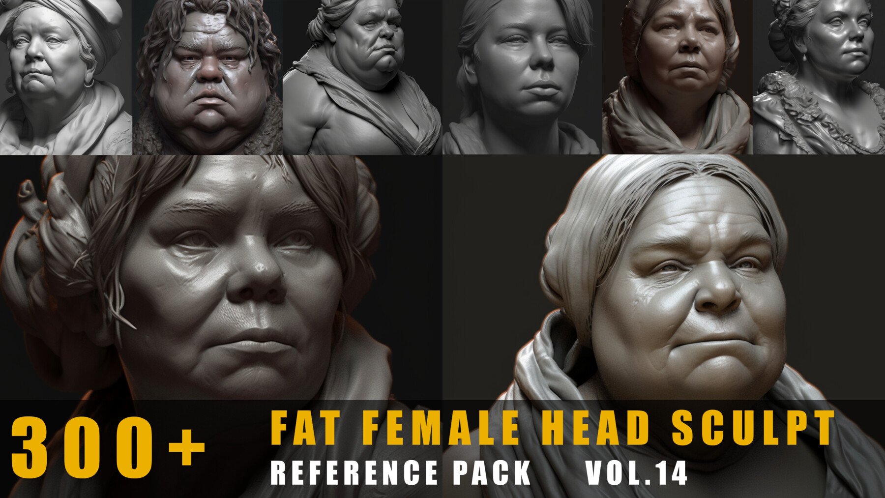 ArtStation - 300+ Fat Female Head Sculpt - References Pack Vol.14 ...