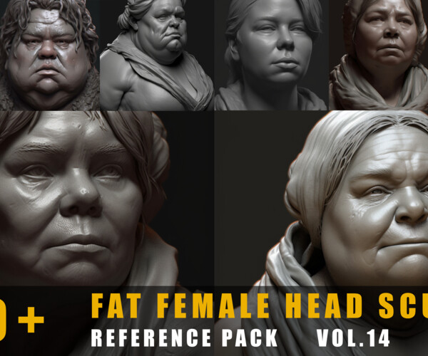 ArtStation - 300+ Fat Female Head Sculpt - References Pack Vol.14 ...