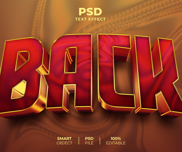 ArtStation - 3D Back. PSD fully editable text effect. Layer style PSD ...