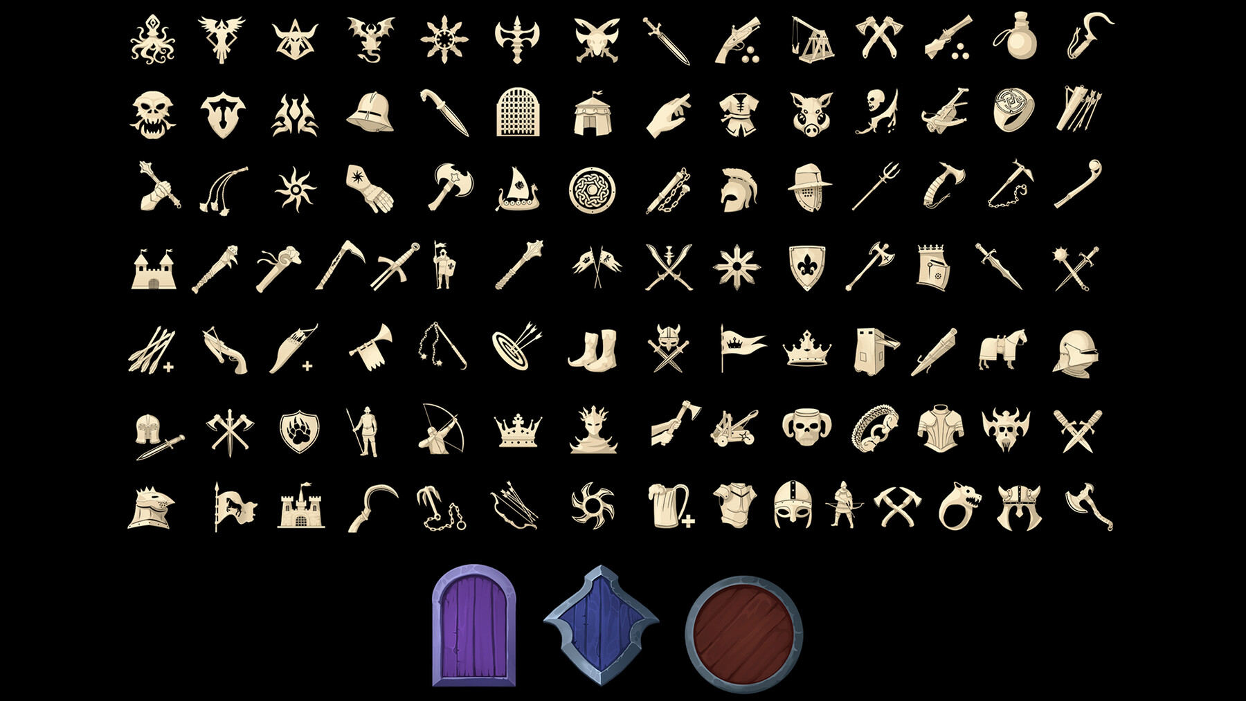 ArtStation - Medieval Flat Icons 02 | Game Assets