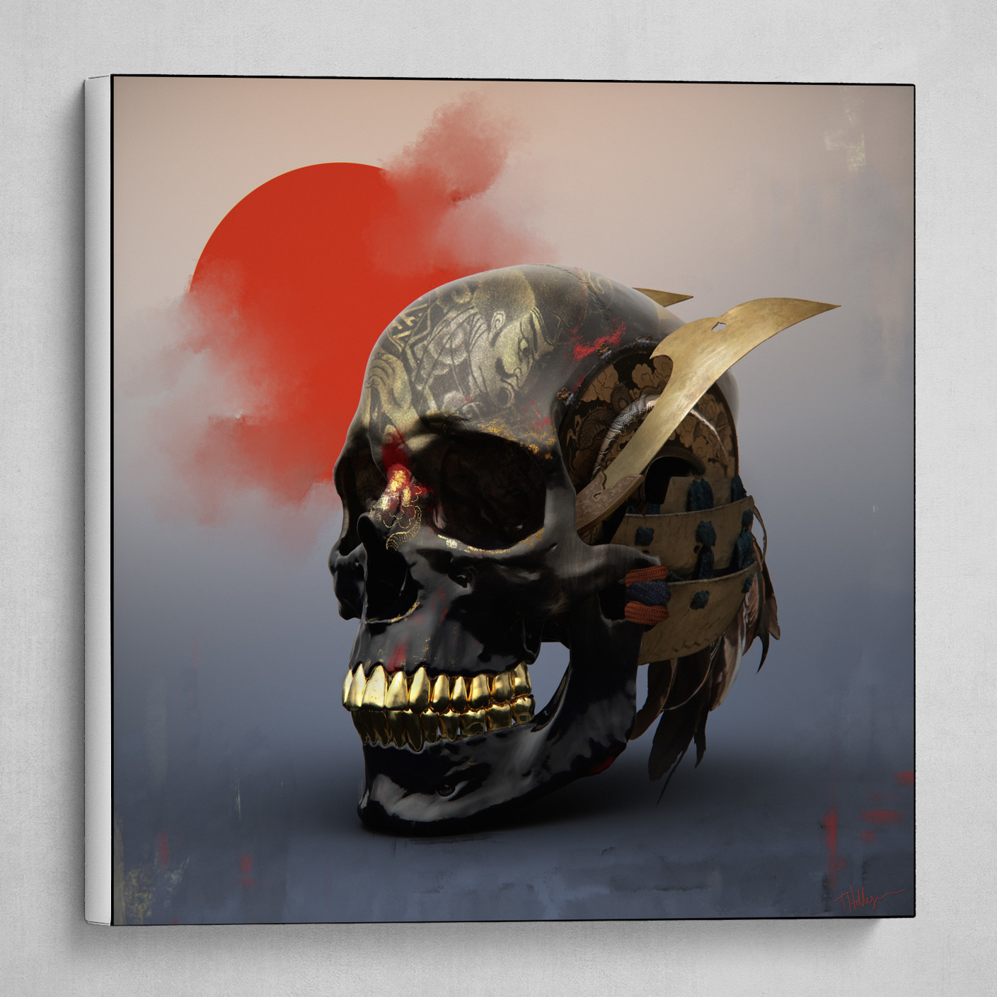 Tim Holleyman Artwork - Samurai Skull