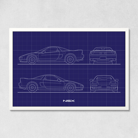 HONDA NSX 1990/BLUEPRINT DRAWING by Srattha Nualsate