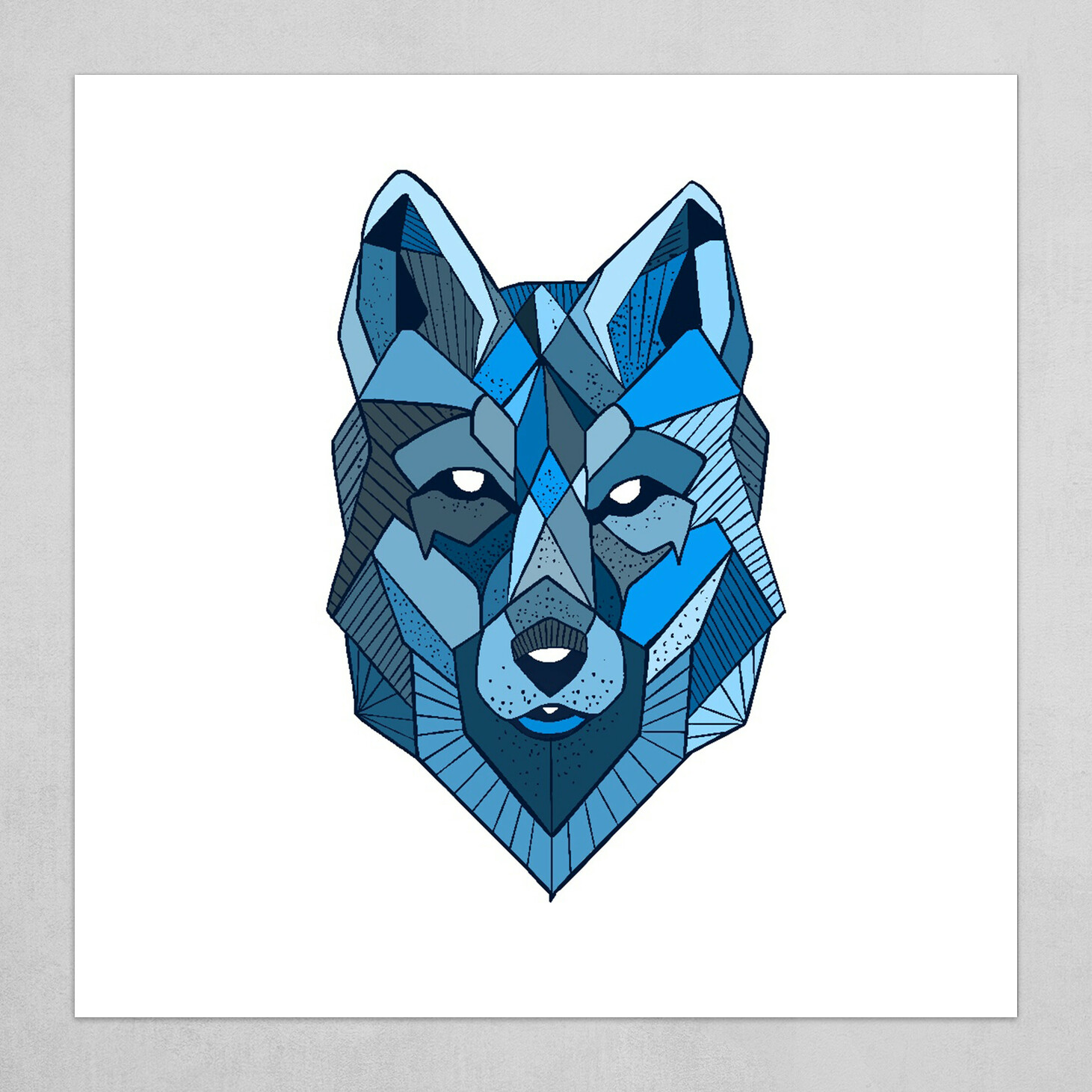 geometric wolf drawing