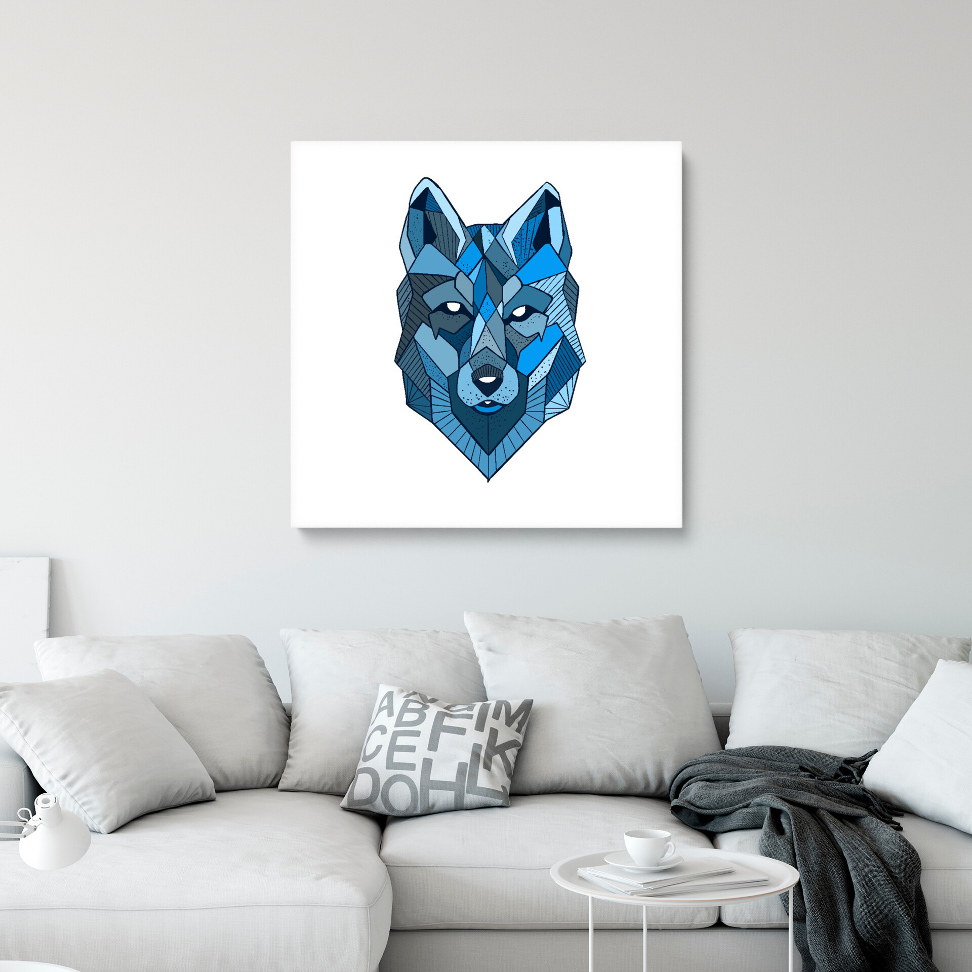 geometric wolf design