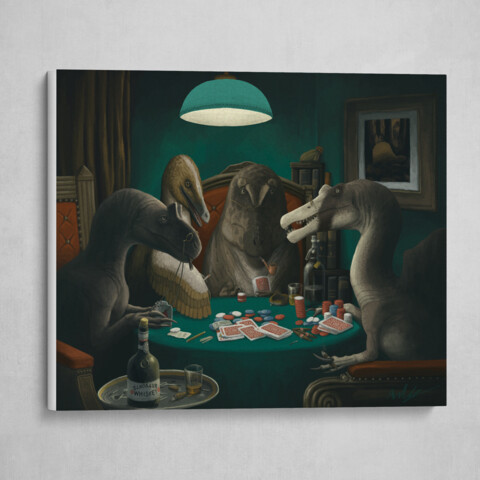 Dinosaurs Playing Poker by Ashley Patch