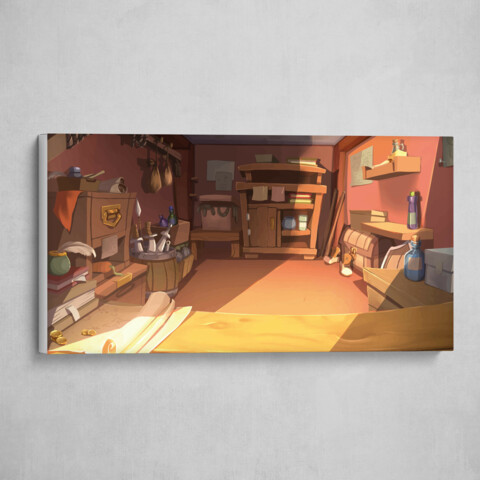 2D animation background painting by Warunee