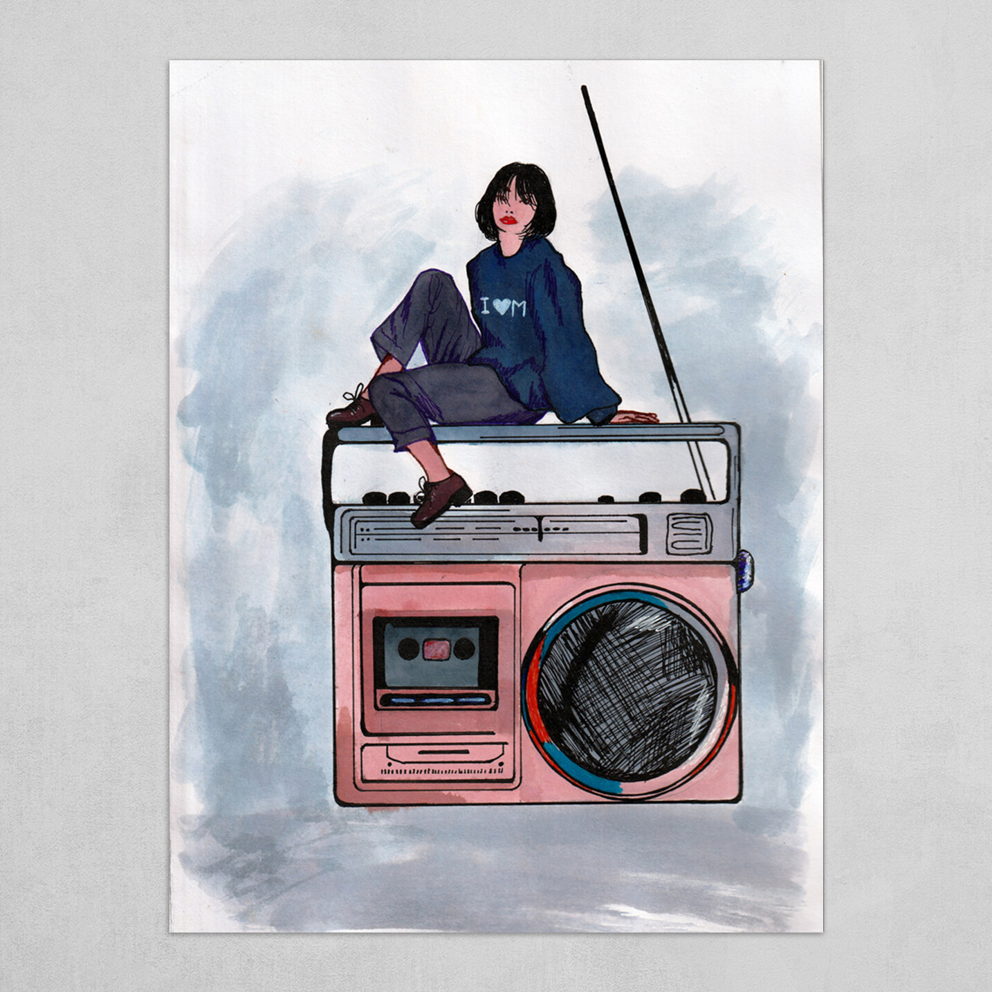 boombox drawing reference