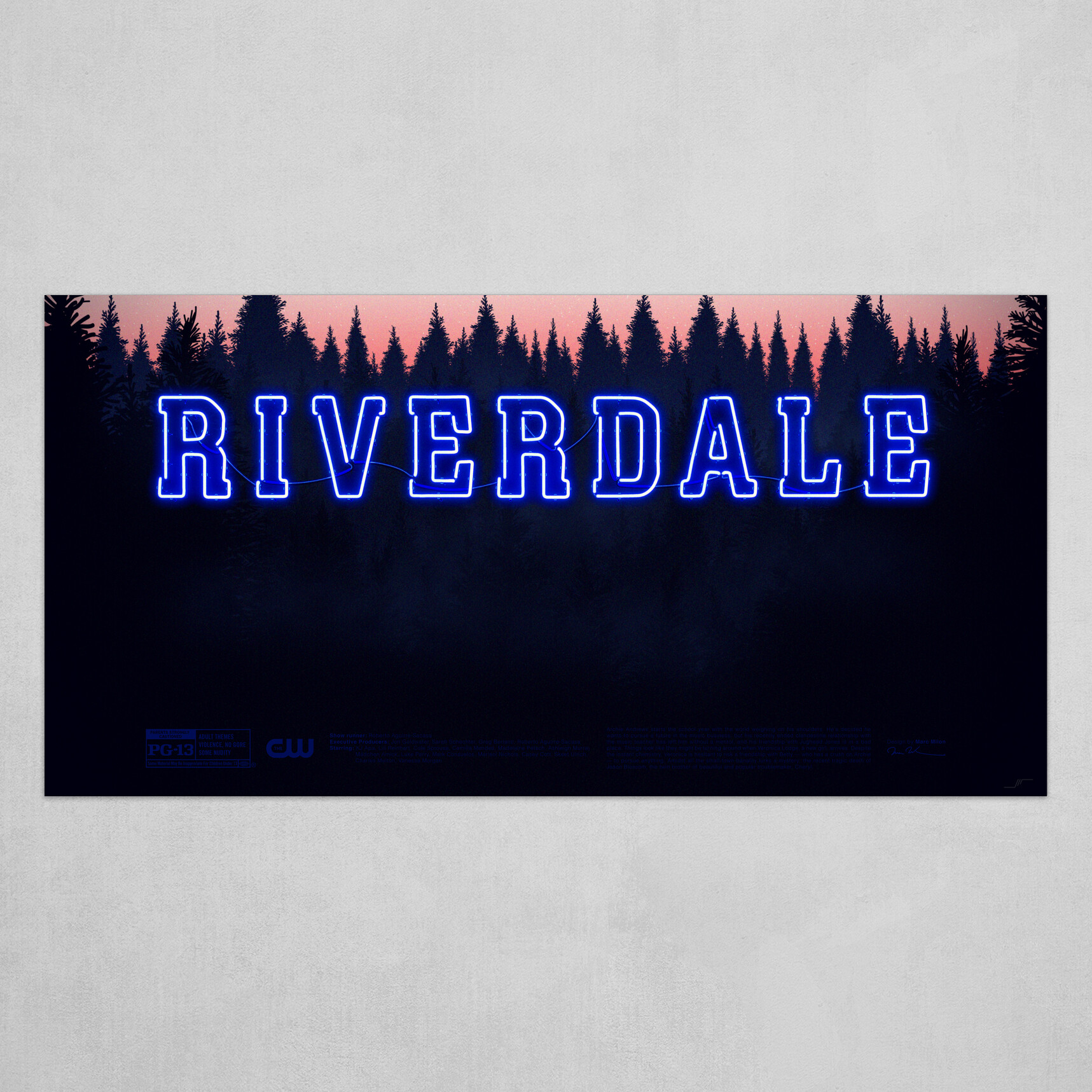 Marc Milon - Riverdale Neon Poster (Grunge)