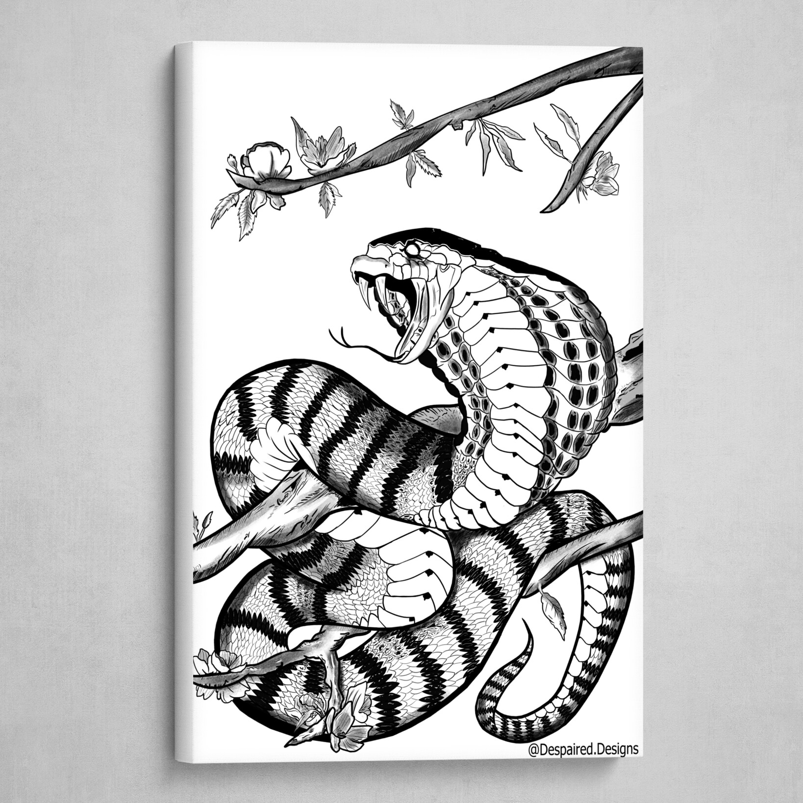 Realistic Cobra Snake Drawing