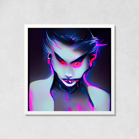 Neon Lucifer selfie by Digital Dimensions