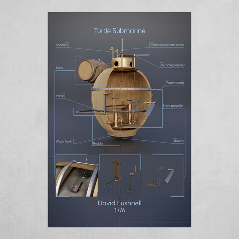 Turtle Submarine Design by Battle Machines by Shubol3D