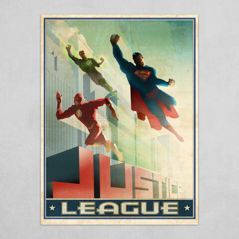 Justice League - Vintage Poster by Varga Mihaly