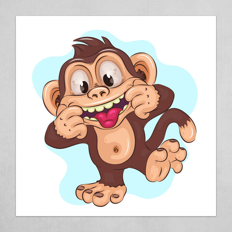 Cartoon Mocking Monkey. by Andrey KENO