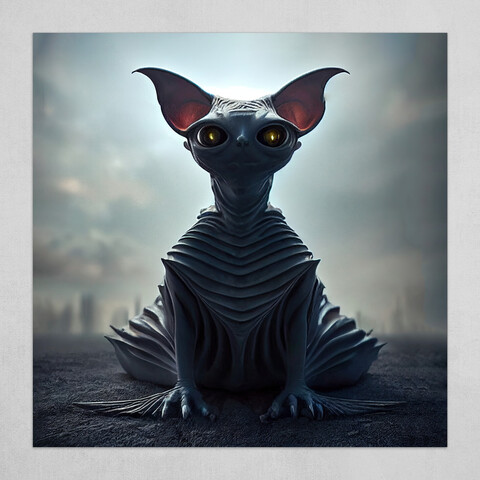 Strange and mysterious alien creature, mix of cat and sphinx by ...