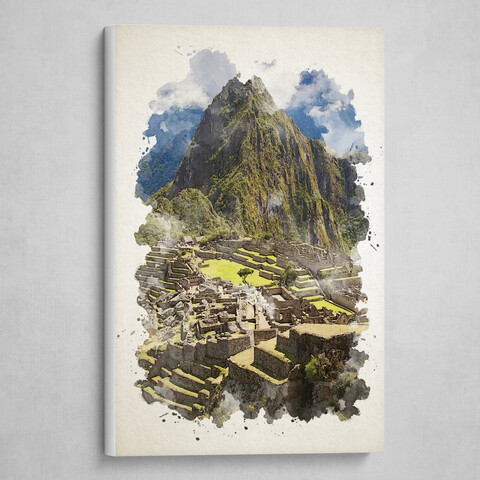 Machu Picchu Peru Watercolor Art by Marko